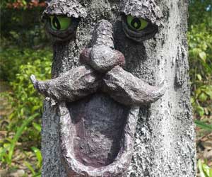 How to Give Trees a Facelift... with Hilarious Tree Face Ornaments